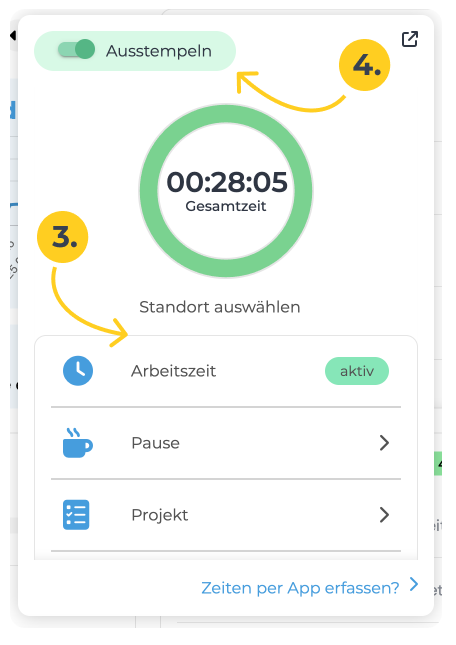 Wie erfasse ich meine Arbeitszeit im Browser?